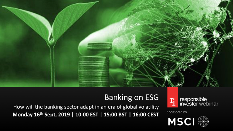 Webinar: Banking on ESG – How will the banking sector adapt in an era ...