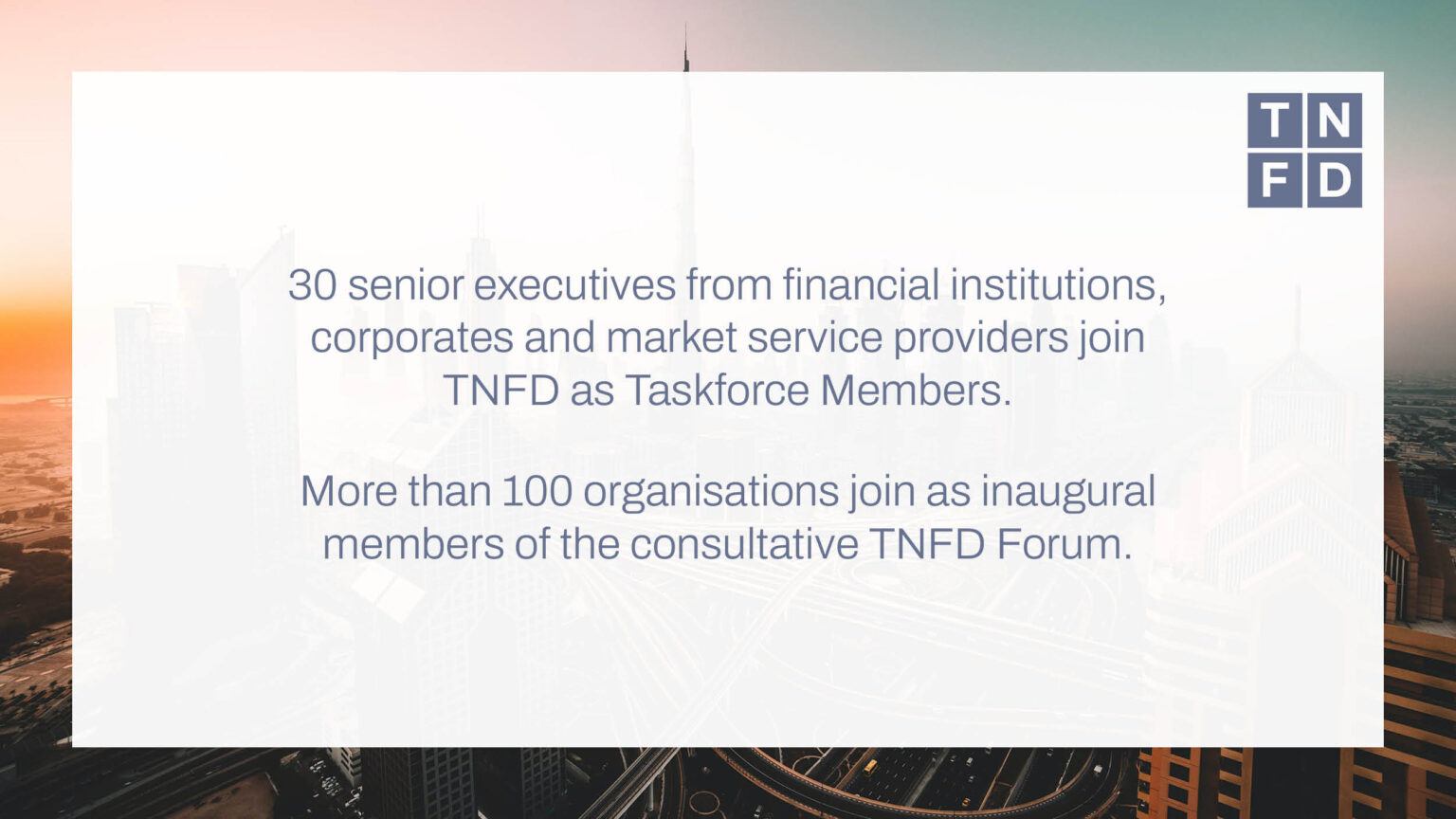 Global businesses and financial firms join TNFD to tackle nature ...