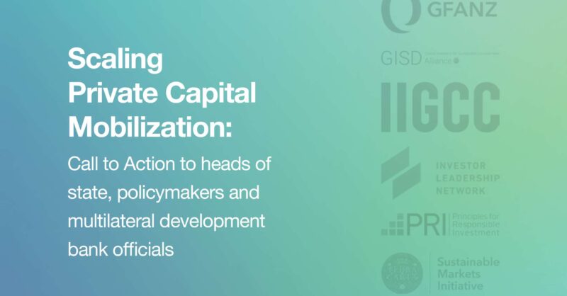 Scaling Private Capital Mobilization: Call to action to heads of state ...