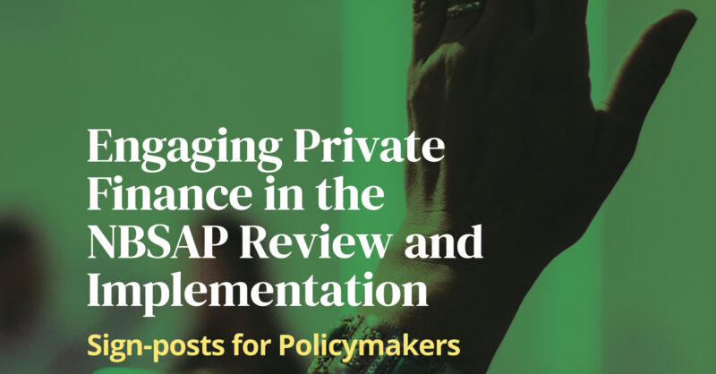 Engaging Private Finance in the NBSAP Review and Implementation: Sign ...